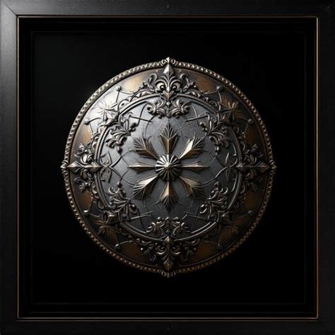 Free Ornate Metal Shield Image Metalwork Shield Geometric