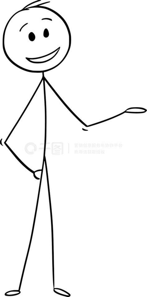 标语牌免抠元素 简笔画风格的微笑男子 素材免费下载 495像素 Eps格式 编号67481280 千图网