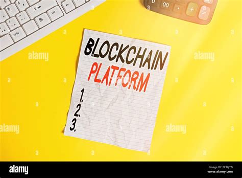 Conceptual Hand Writing Showing Blockchain Platform Concept Meaning