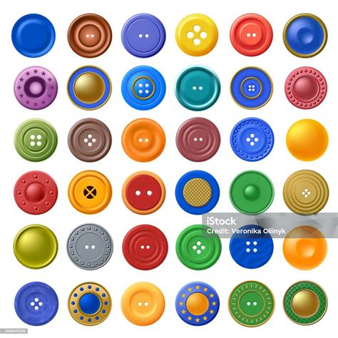 옷의 색상 버튼 현실적인 플라스틱 패스너 재봉 버튼 및 재단사 의류 액세서리 벡터 세트 단추 봉제 제품에 대한 스톡 벡터 아트 및 기타 이미지 단추 봉제 제품 의류