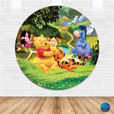 Painel Redondo Festa Tecido Sublimado Ursinho Pooh M MercadoLivre