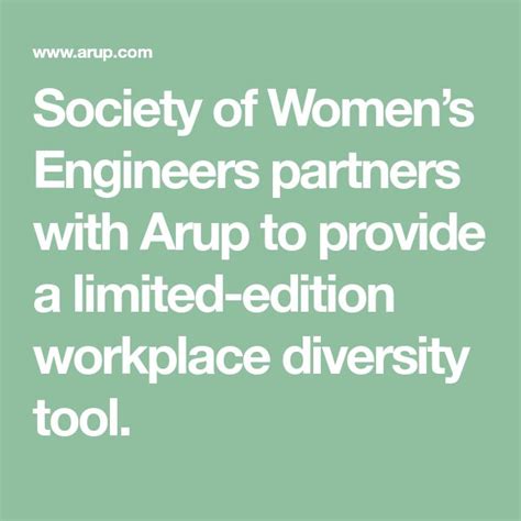 Society Of Womens Engineers Partners With Arup To Provide A Limited
