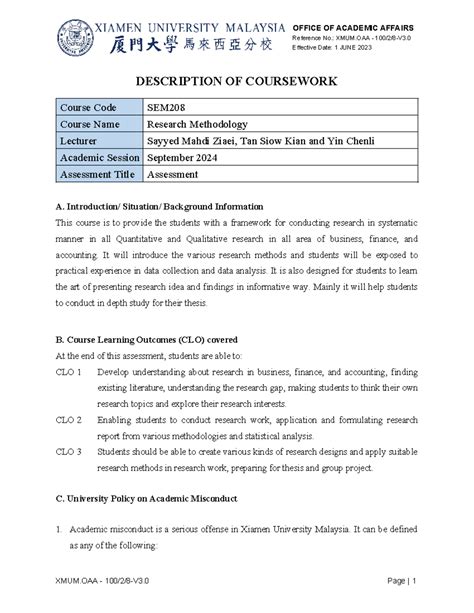 24 Description Of Coursework Sem208 Description Of Coursework Course