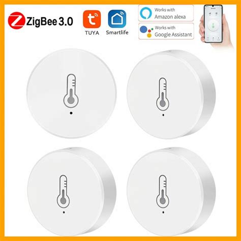 Tuya SmartLife App ZigBee 스마트 온도 및 습도 센서 배터리 작동 Zigbee Hub With Alexa Google Home 빌딩 자동화 시스템
