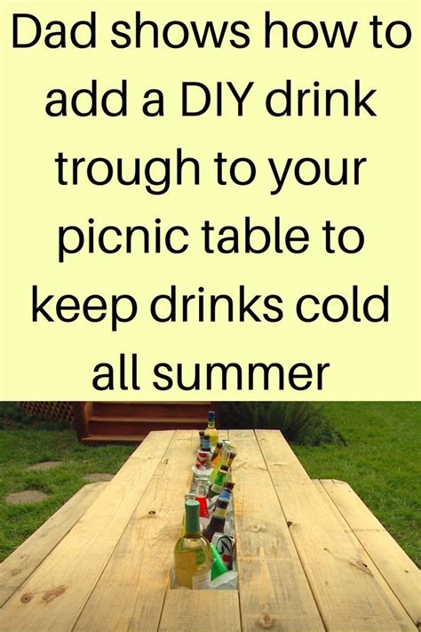 Dad Shows How To Add A Diy Drink Trough To Your Picnic Table To Keep