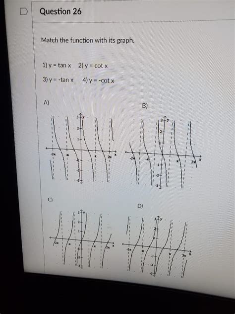 Solved Question 27 Match The Function With Its Graph 1 Y