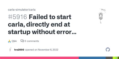 Failed To Start Carla Directly End At Startup Without Error Messages
