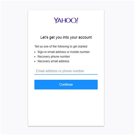 Yahoo Password Reset Methods
