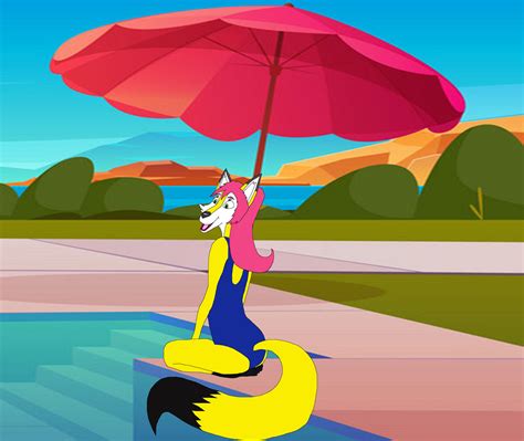 Cassandra Enjoying The Pool By Lagovulpesthegentle On Deviantart