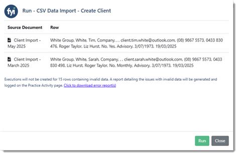 Process Filter Csv Data Import Error Report Fyi