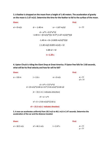 Kinematic Equations Example Problems At Simona Brown Blog