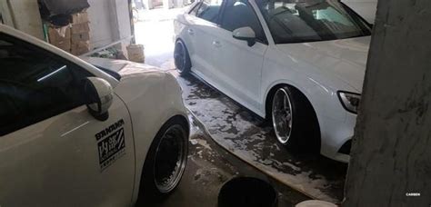 白色奥迪a3绞牙竞技低趴改装 轿跑爱好者