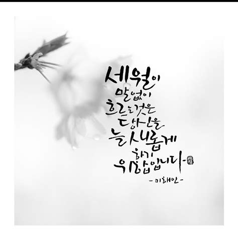 캘리그래픽에 있는 핀 손글씨 명언 손