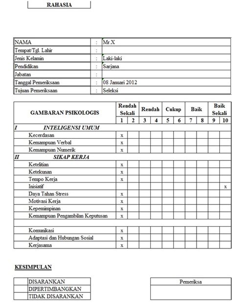 Tes Psikogram Software Tes Psikologi