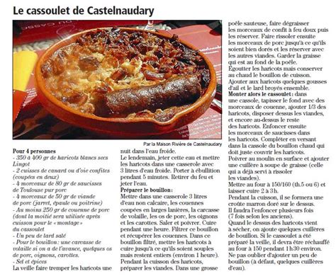 LA RECETTE DU CASSOULET spécialité de CASTELNAUDARY L Officiel du