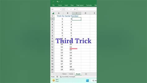 Serial Number Trick In Excel Excel Tricks Excel Tips Excel