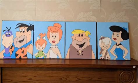 The Flintstones Fred Barney Wilma Dino Betty Bam Bam Pebbles Canvases £