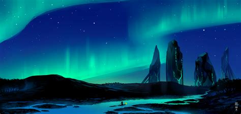 Aurora Borealis Town K Wallpaper Hd Artist Wallpapers K Wallpapers Images Backgrounds Photos