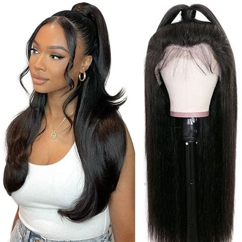 RXY 13x6 Echthaar Perücke Straight HD Lace Front Wig Human Hair 100