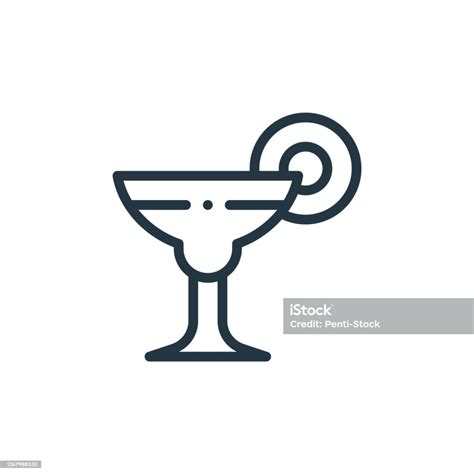 흰색 배경에 격리 된 마가리타 벡터 아이콘입니다 웹 사이트 디자인 및 모바일 앱 개발을위한 개요 얇은 라인 마가리타 아이콘 얇은 줄 마가리타 윤곽선 아이콘 벡터