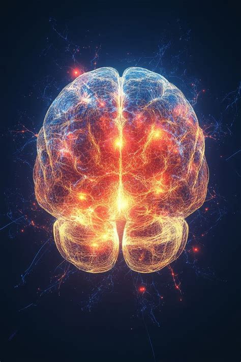 3d Illustration Of Human Brain Glowing Neurons And Synapses Highlighting Cognitive Function