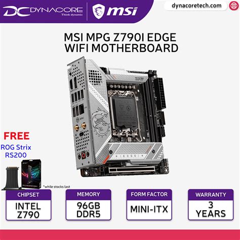 DYNACORE MSI MPG Z790I Edge Wifi ITX LGA1700 Intel DDR5 Small Form Motherboard Z790 I Z790