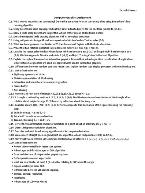 Cg Assignment Pdf 2 D Computer Graphics Computer Graphics