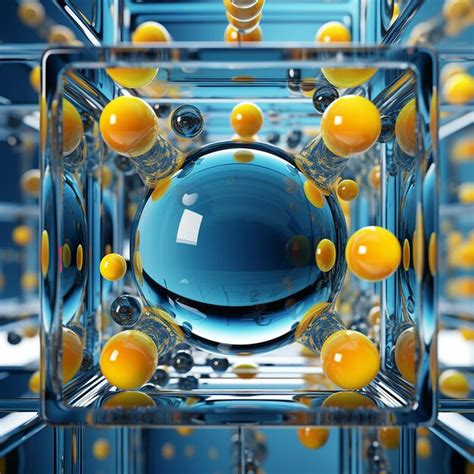 Premium Photo 3d Rendered Closeup Abstract Artwork Of A Glass Square With Blue And Yellow