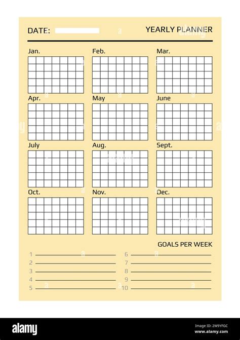 Monthly Planner Week Goals Tasks Tracker Yearly Planning Month