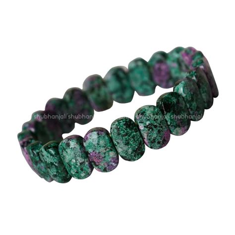 Crystal Bracelet Buy Online Ruby Zoisite Oval Faceted Bracelet