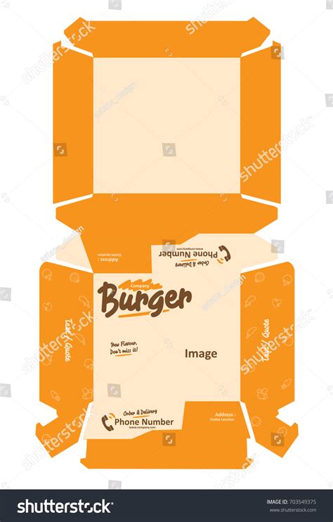 Burger Packaging Template Design Vector De Stock Libre De Regalías