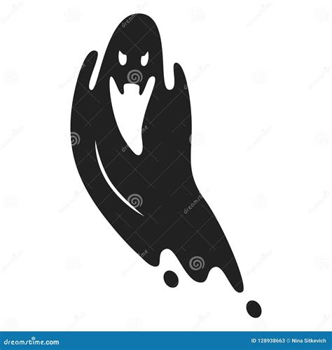 Scary Ghost Icon Simple Style Stock Vector Illustration Of Dark