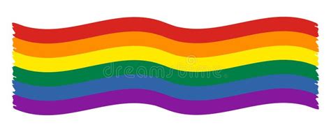 Wide Waving Pride Flag Rainbow Lgbt Symbol Icon Stock Vector