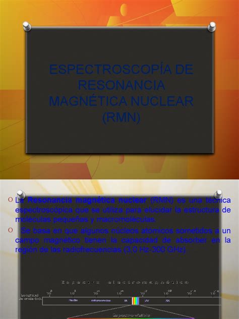 Espectroscopía De Resonancia Magnética Nuclear Rmn Pdf Resonancia