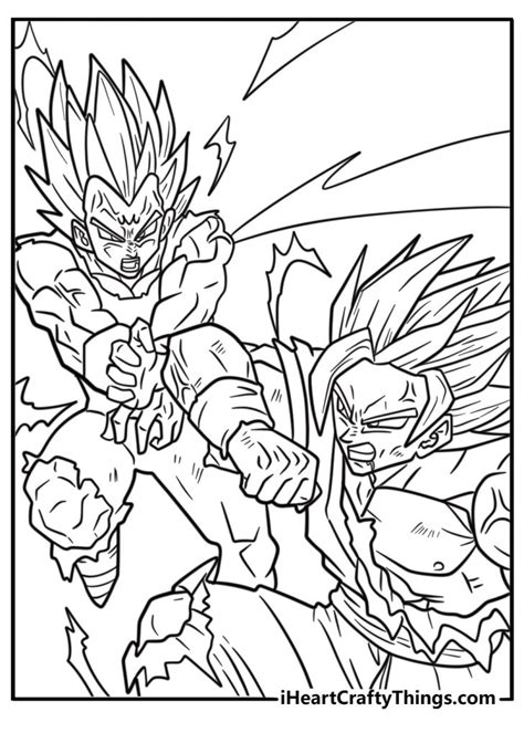Goku And Vegeta Fighting Coloring Pages