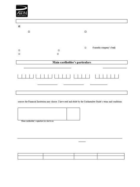 Aeon Credit Limit Review Form Pdf