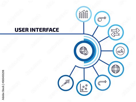 User Interface Infographic Element With Outline Icons And 9 Step Or