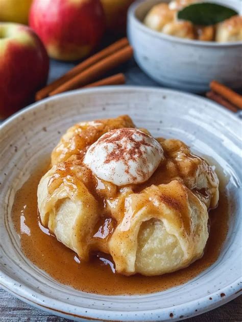 Cozy Up With Homemade Country Apple Dumplings And Cinnamon Sauce