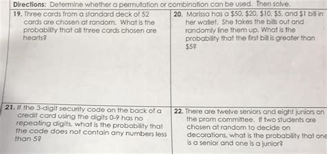 [answered] directions determine whether a permutation or combination