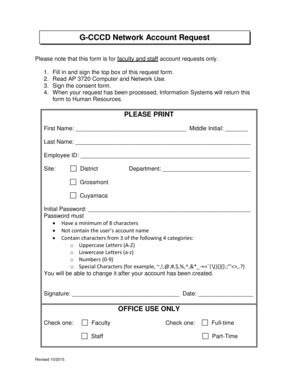 Fillable Online Gcccd G CCCD Network Account Request Gcccd Fax Email