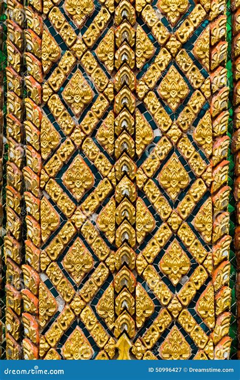 Thai Craft Lai Thai Pattern Stock Image Image Of Buddhist