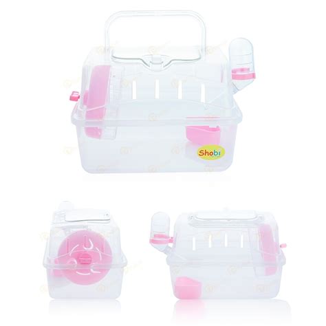 กรงหนูแฮมเตอร์ กรงหนูแฮมสเตอร์ แบบพกพา ขนาด 23x17x18 ซม พลาสติกหนา ไม่