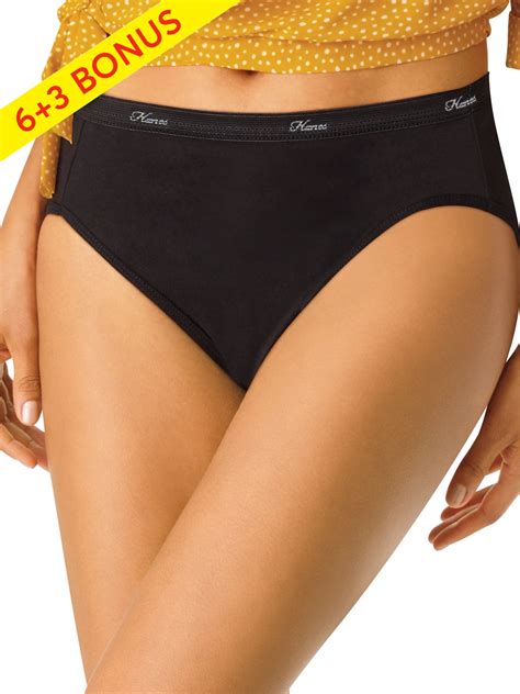 Hanes Hanes Womens Cool Comfort Cotton Hi Cuts 6 3 Bonus Pack