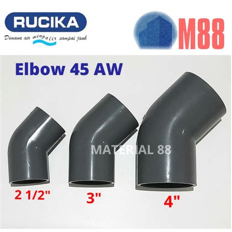 Jual Keni 45 Derajat 3 Inch RUCIKA AW Elbow Knee Pipa PVC Kab Bogor