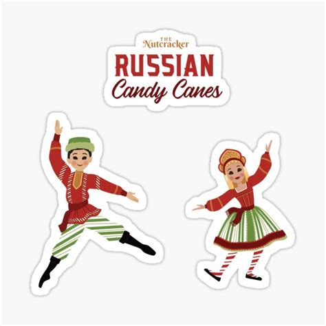 The Nutcrackers Russian Candy Cane Dancers Sticker For Sale By