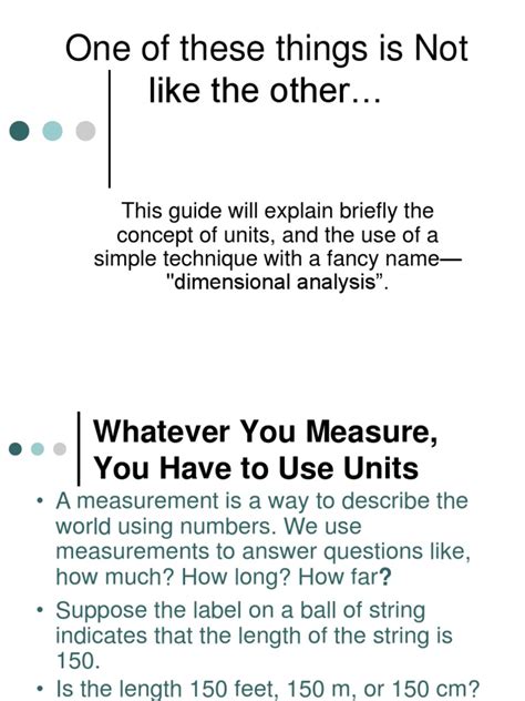 Dimensional Analysis Powerpoint Pdf International System Of Units Measurement