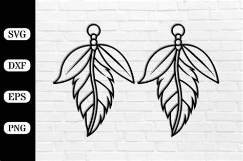 Feather Earring Svg Feather Svg · Creative Fabrica