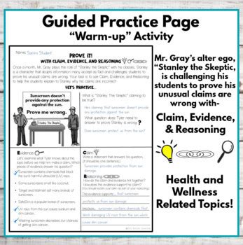 Claim Evidence Reasoning CER Paragraph Practice Activity Prove It With CER