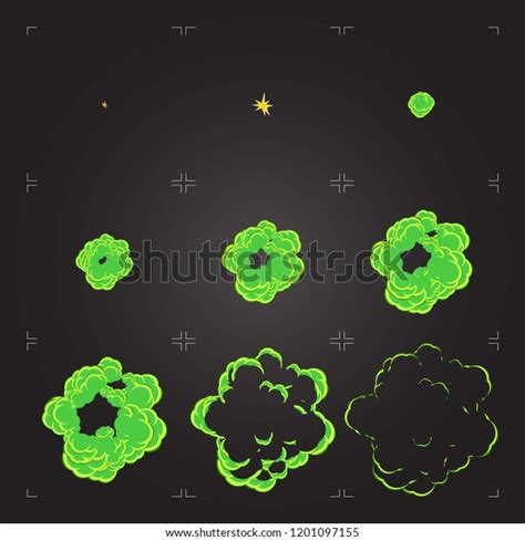 Flat Chemical Explosion Sprite Sheet Cartoon Stock Vector Royalty Free Shutterstock