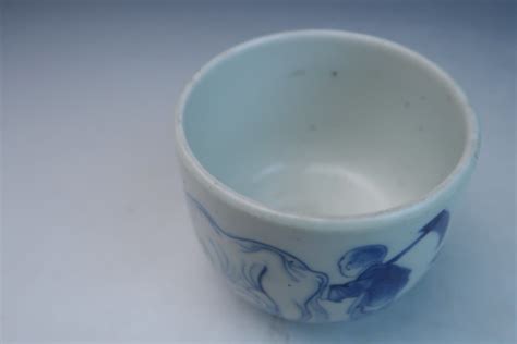 時代物 伊万里焼 古伊万里 染付 象人物図 小服茶碗 抹茶碗 無傷 茶器 茶道具 和食器 古陶磁器 古美術骨董品 Gnt212【遅日亭】品牌